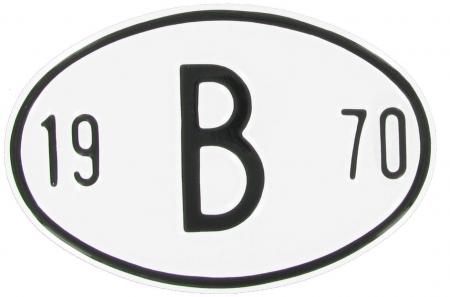 Klassisches belgisches Kennzeichen 'B 1970' - VW Oldtimer
